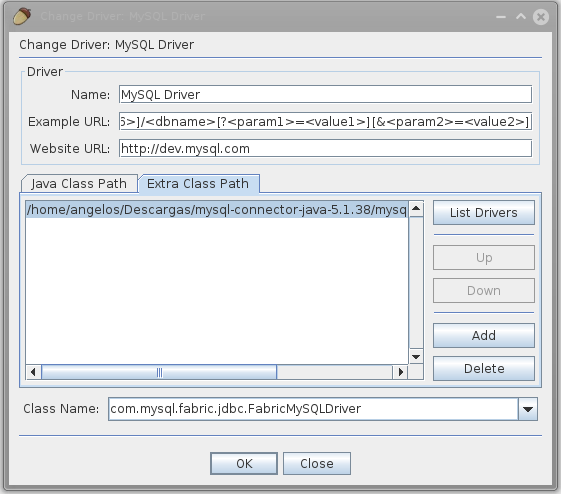 Configurar SQuirreL SQL para conectar a base de datos - Angelinux